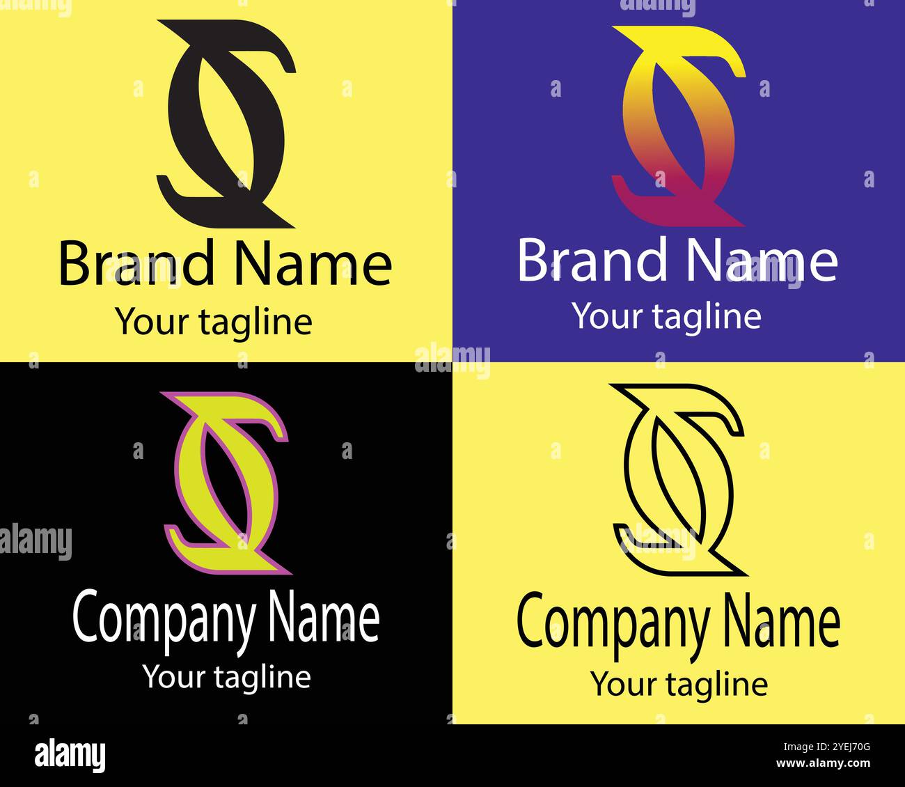 Four different shapes of a logo design for business companies Stock ...