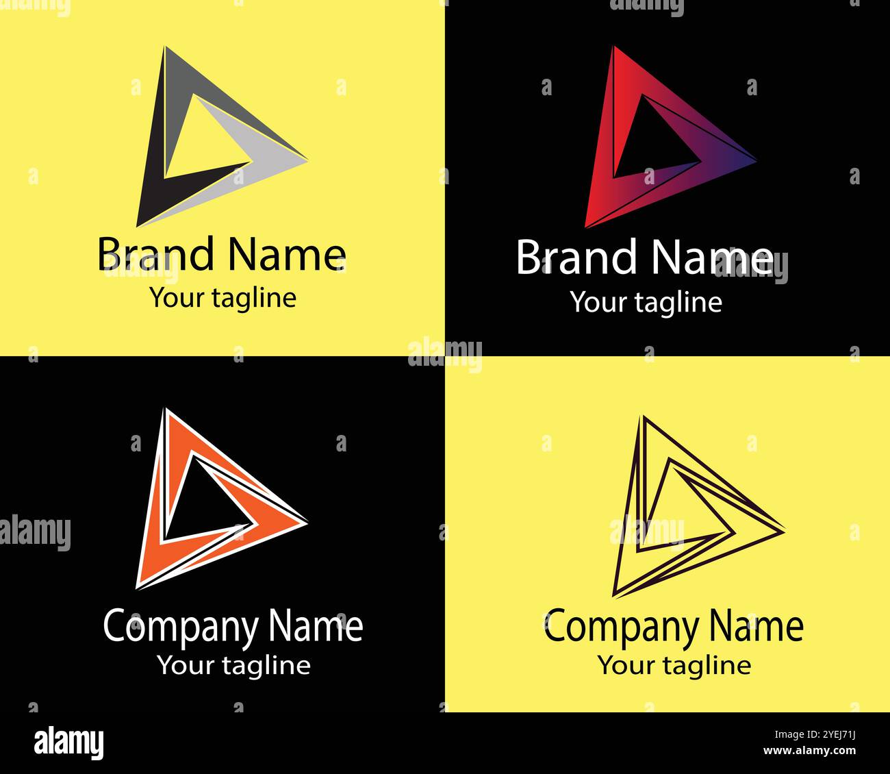 Four different shapes of a logo design for business companies Stock ...