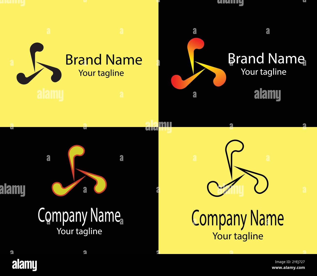 Four different shapes of a logo design for business companies Stock ...