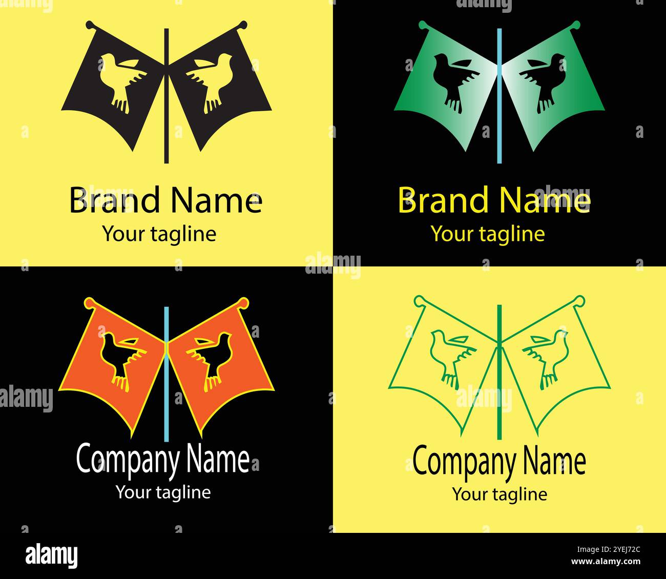 Four different shapes of a logo design for business companies Stock ...
