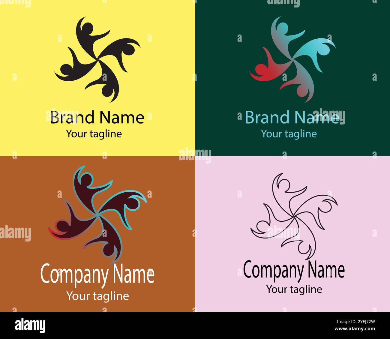 Four different shapes of a logo design for business companies Stock ...