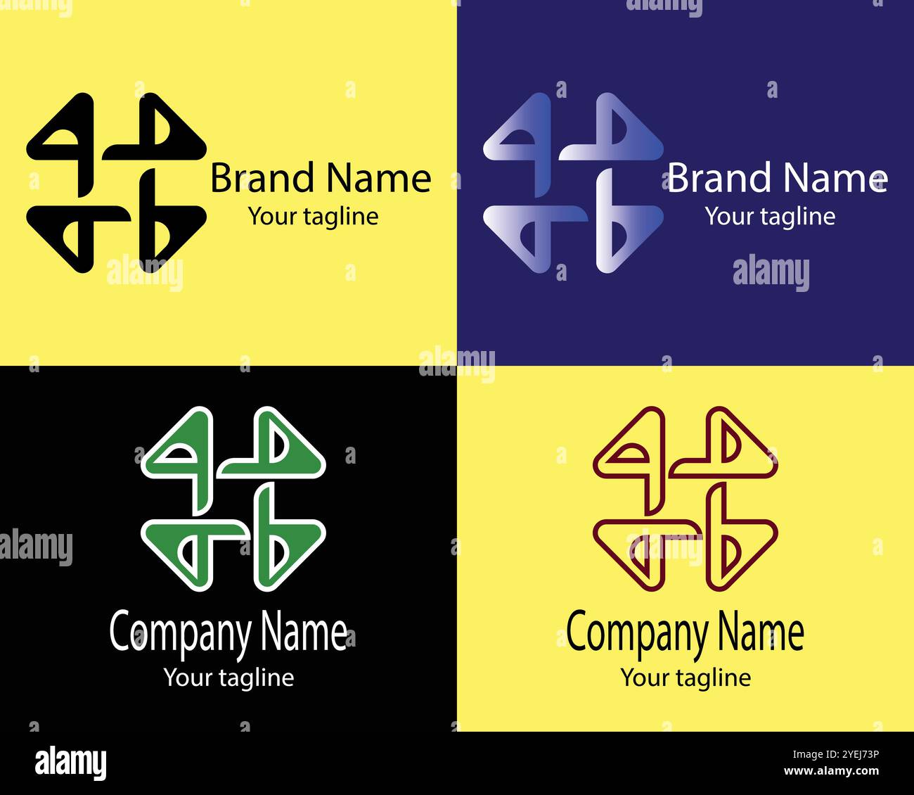 Four different shapes of a logo design for business companies Stock ...