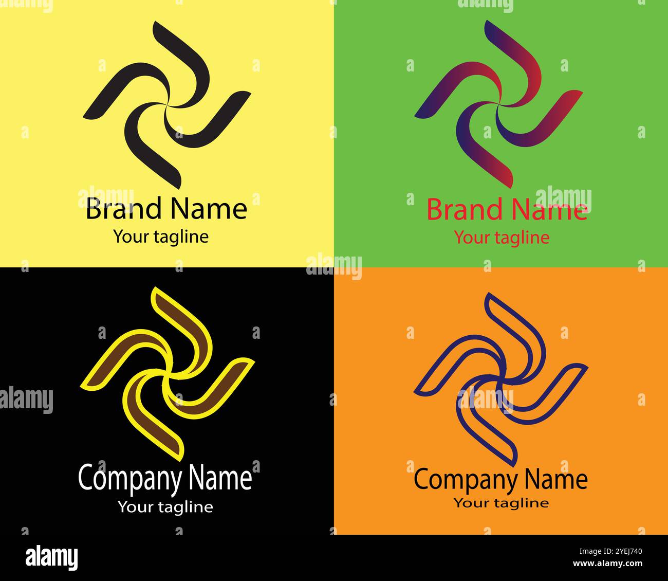 Four different shapes of a logo design for business companies Stock ...