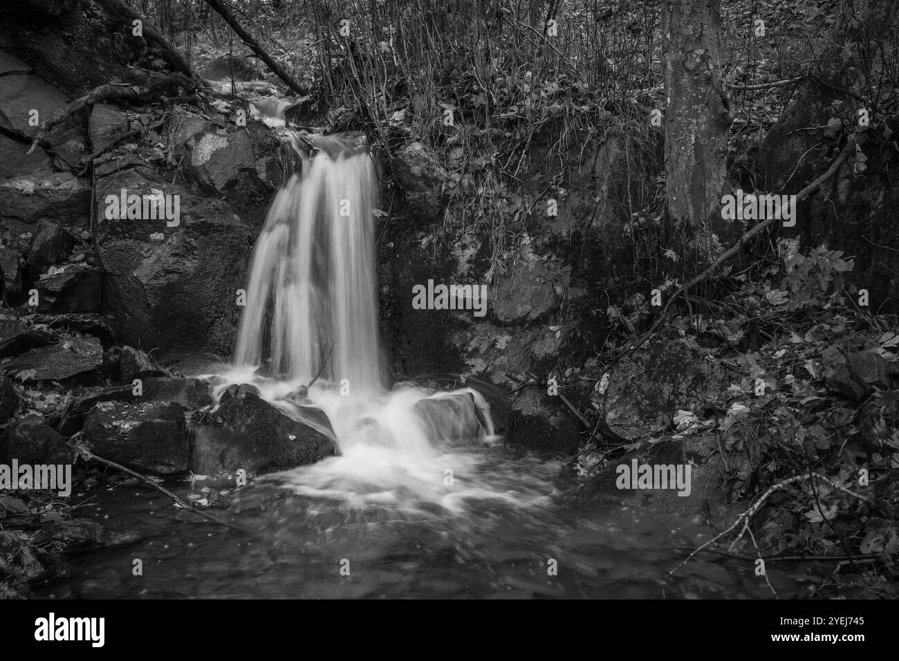 Up a waterfall Black and White Stock Photos & Images - Alamy
