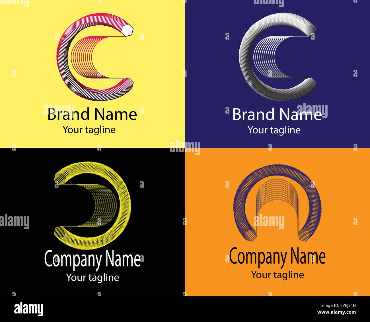 Four different shapes of a logo design for business companies Stock ...