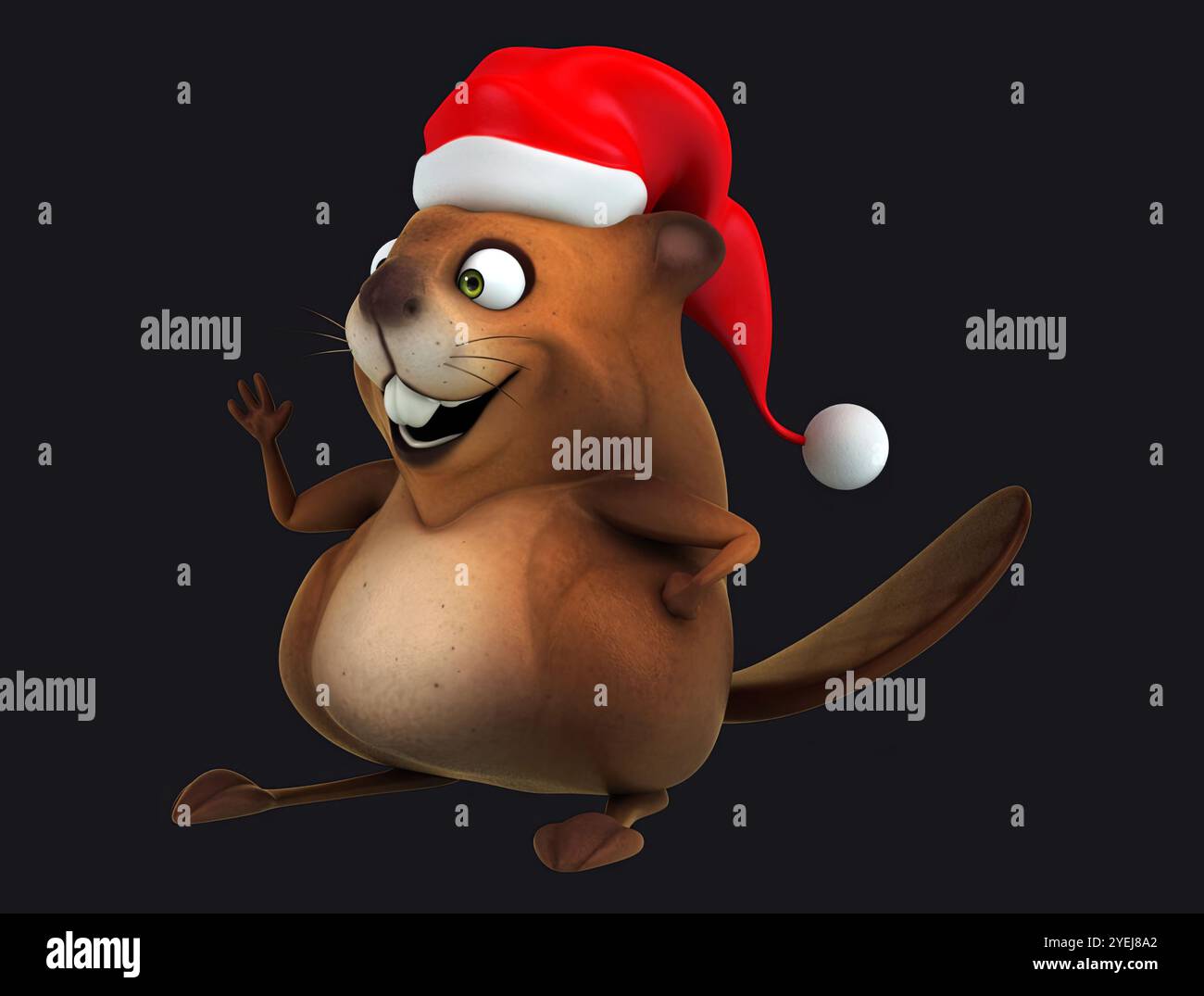Fun 3D beaver saying hello Stock Photo - Alamy
