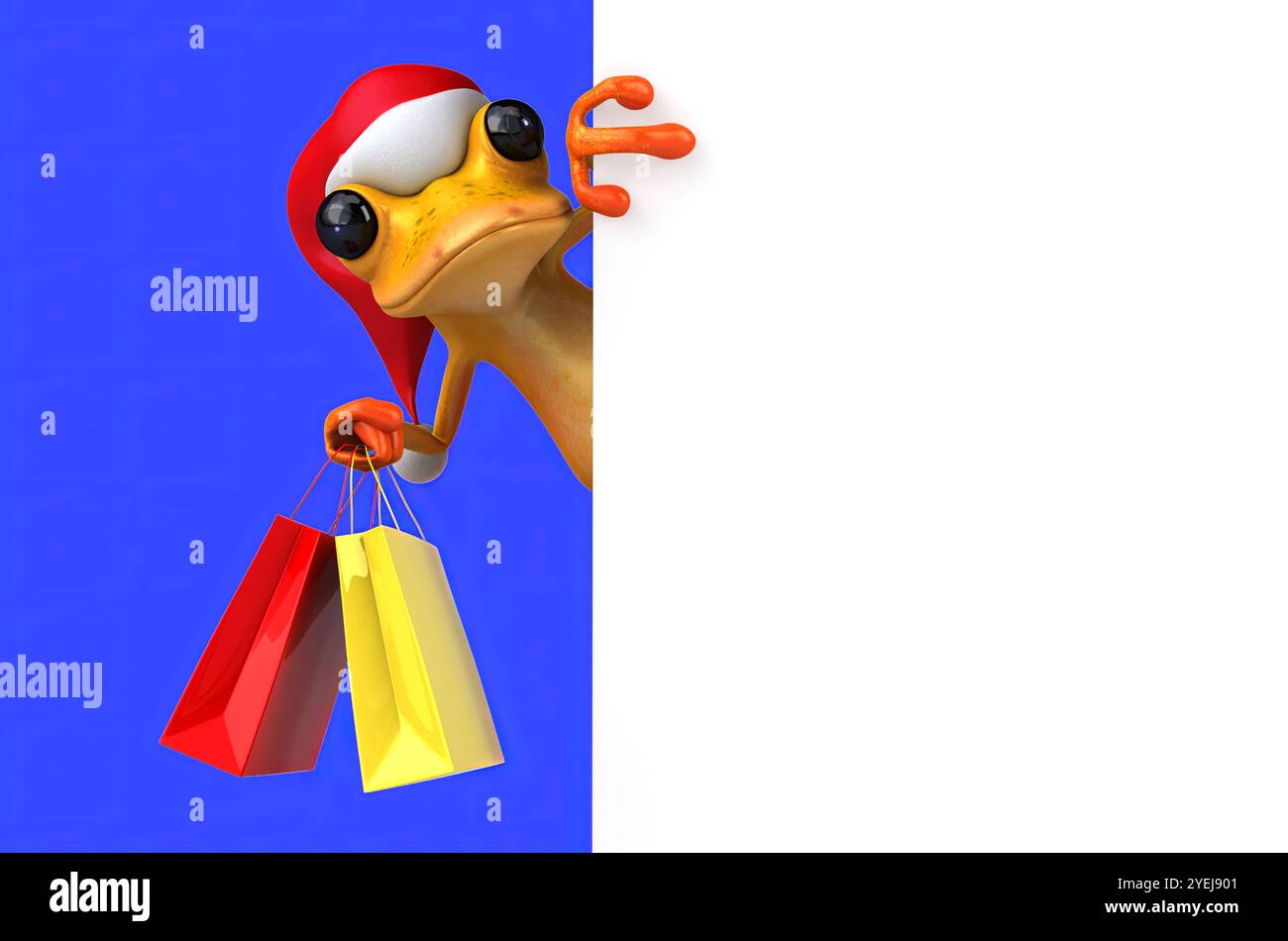 Fun 3D cartoon frog with shopping bags, alpha channel included Stock ...