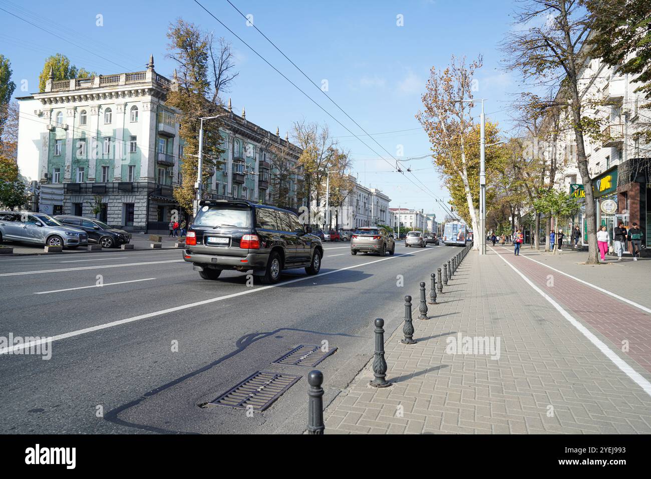 Chisinau, Moldova. October 25, 2024. the traffic on Stefan cel Mare si ...