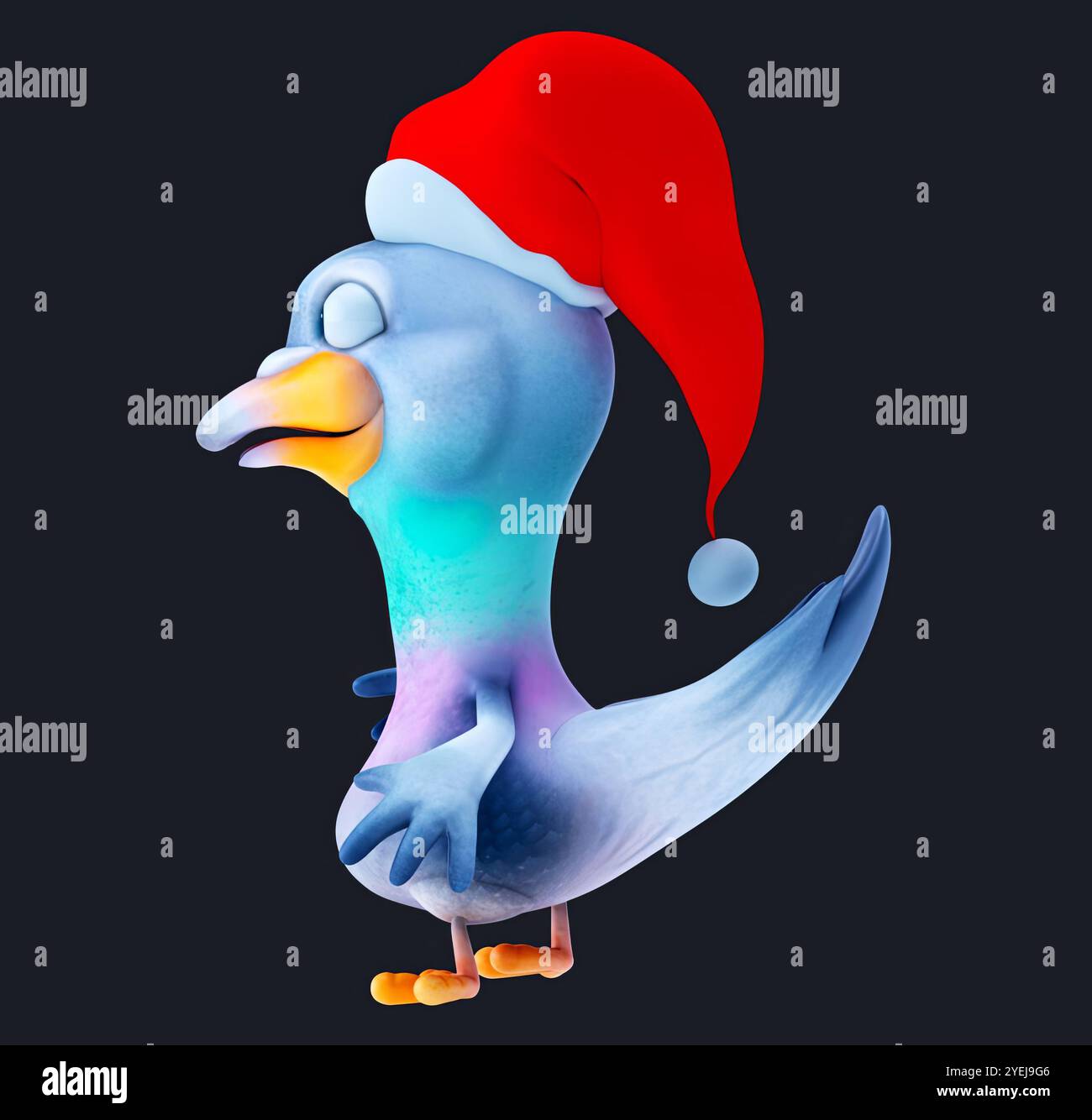 Fun 3D cartoon pigeon talking and presenting Stock Photo - Alamy