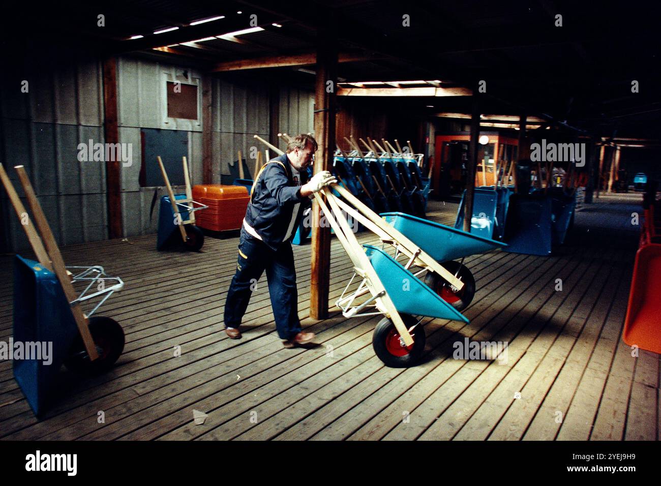 A workshop worker on the loading dock at Fogelsta industry (Fågelsta ...