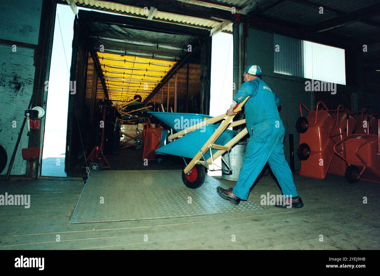 A workshop worker on the loading dock at Fogelsta industry (Fågelsta ...