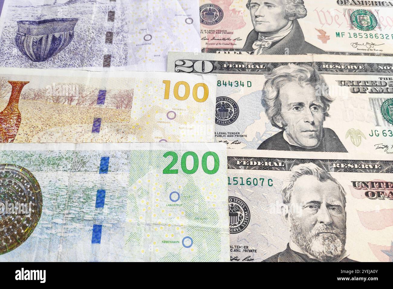 Close up on danish currency hi-res stock photography and images - Alamy