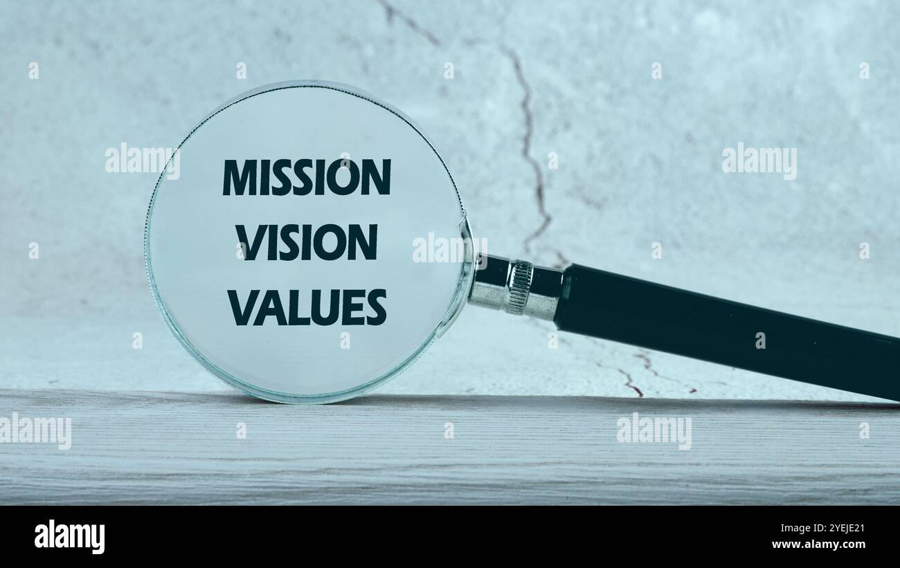 MISSION VISION VALUES symbol. Concept words MISSION VISION VALUES on ...