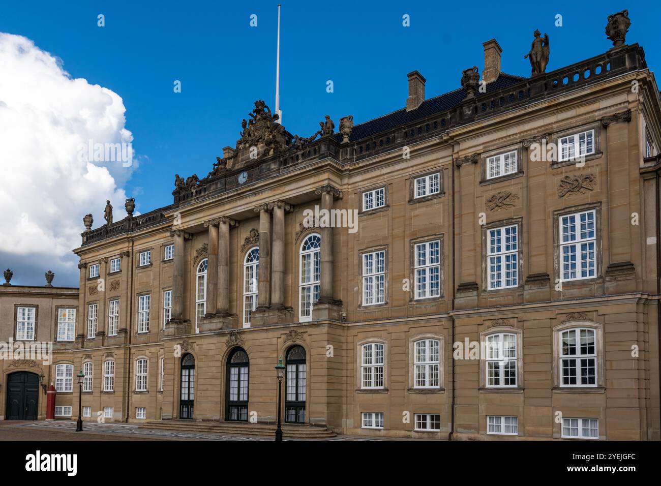Copenhagen, Denmark. The Royal Palace Amalienborg is an architectural ...
