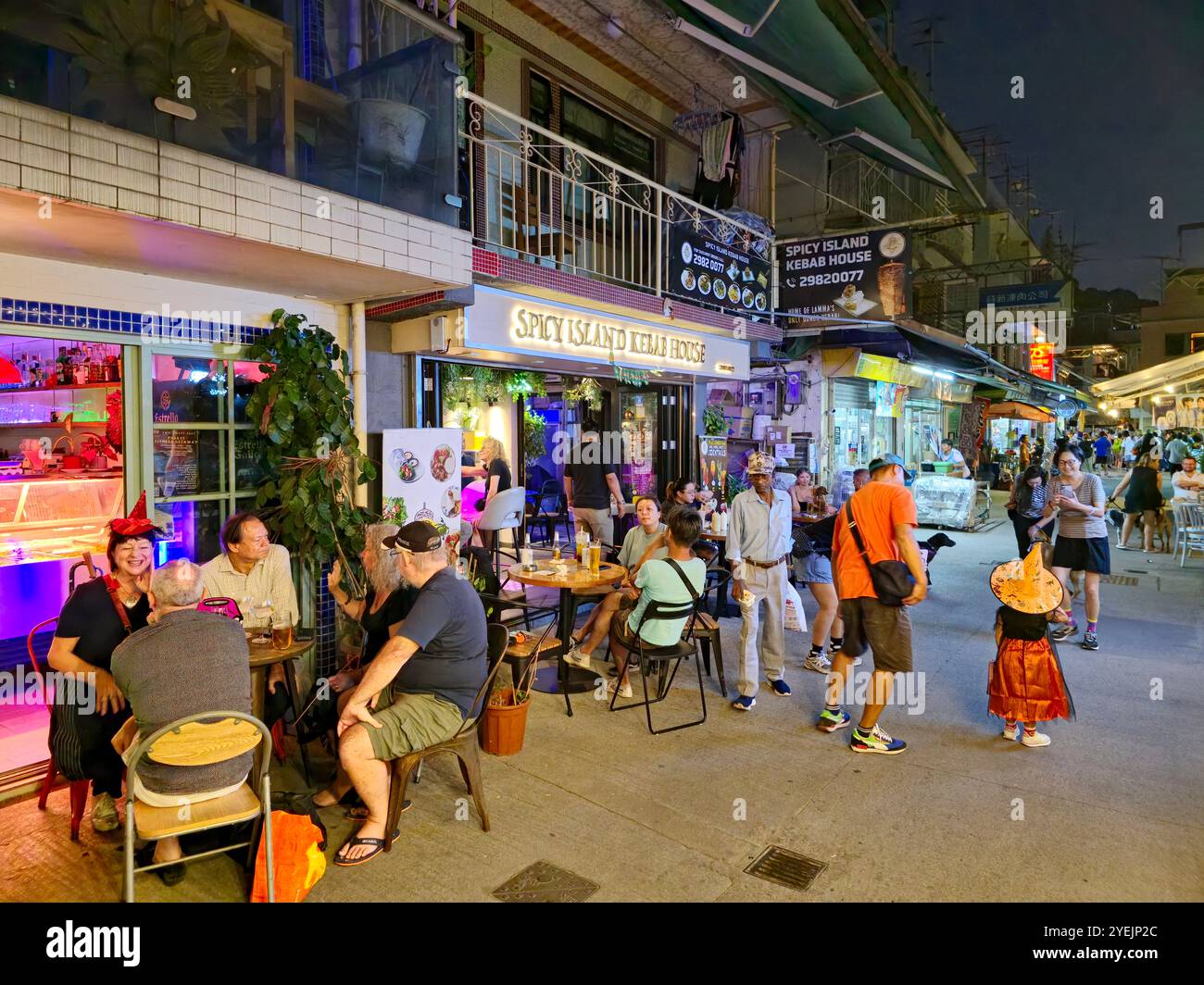 Halloween celebrations in Yung Shue Wan, Lamma Island, Hong Kong Stock ...