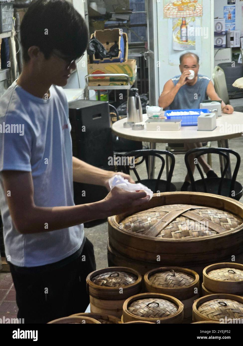 Chinese Boa dumplings and other breakfast items sold at a local ...