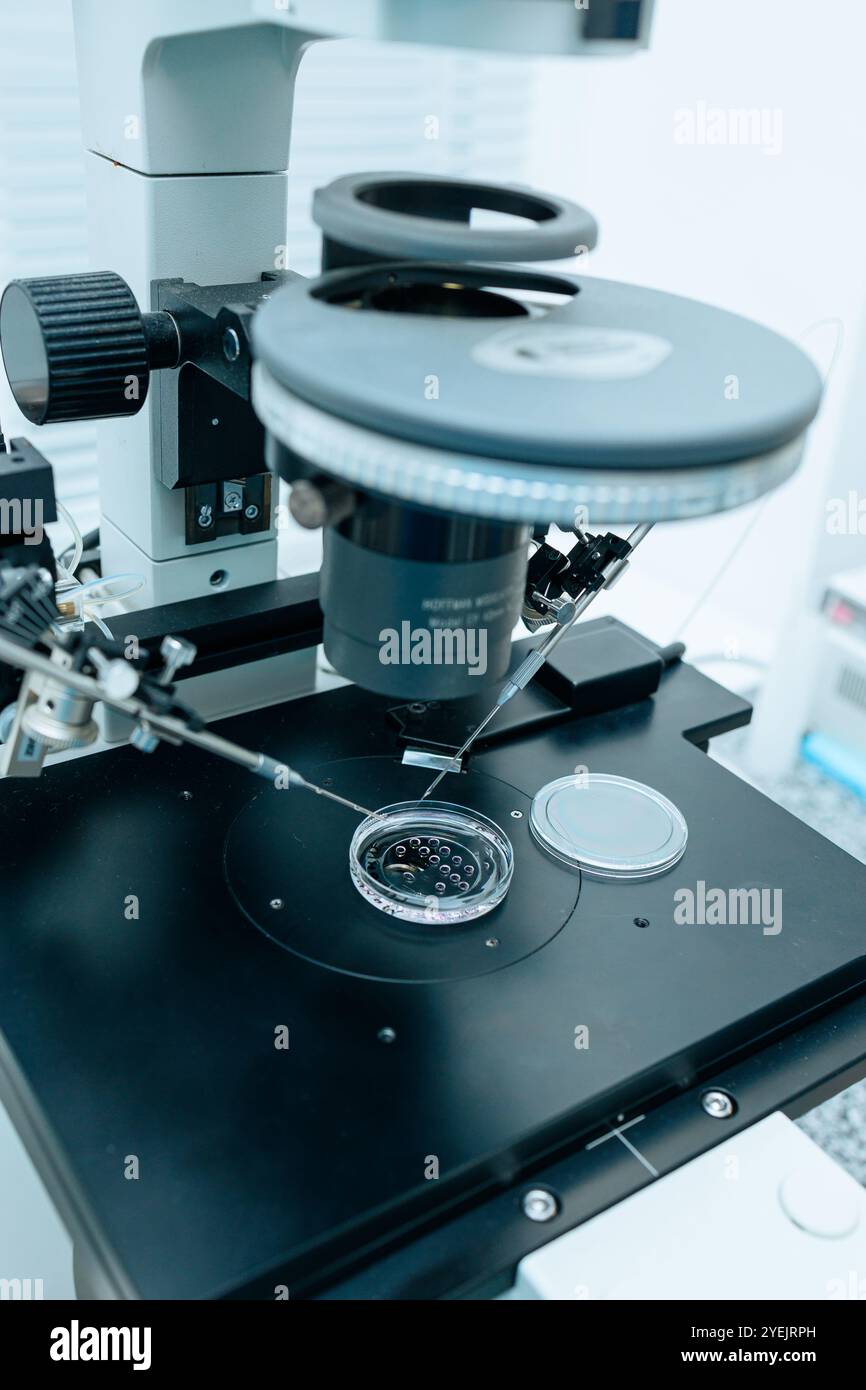Modern multifunctional medical microscope, experiments on modern ...
