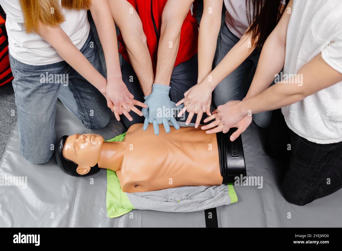 First Aid Training - Cardiopulmonary resuscitation. First aid course on ...