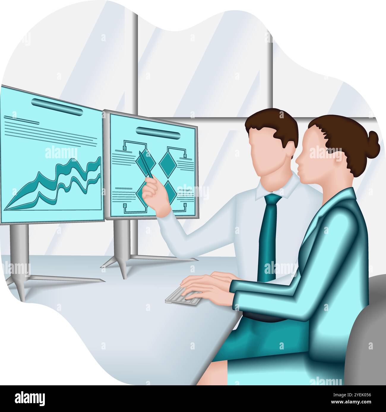 Man and woman are studying the reports to identify and understand ...