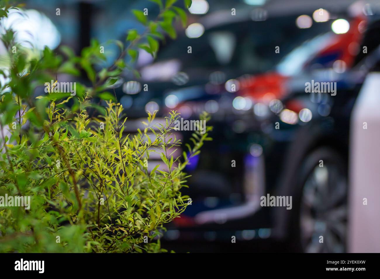 This artwork beautifully blends nature and technology, featuring plants ...