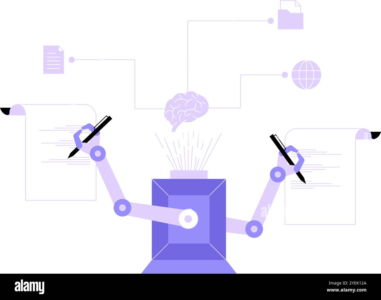 Machine learning technology diagram with artificial intelligence ai Cut ...