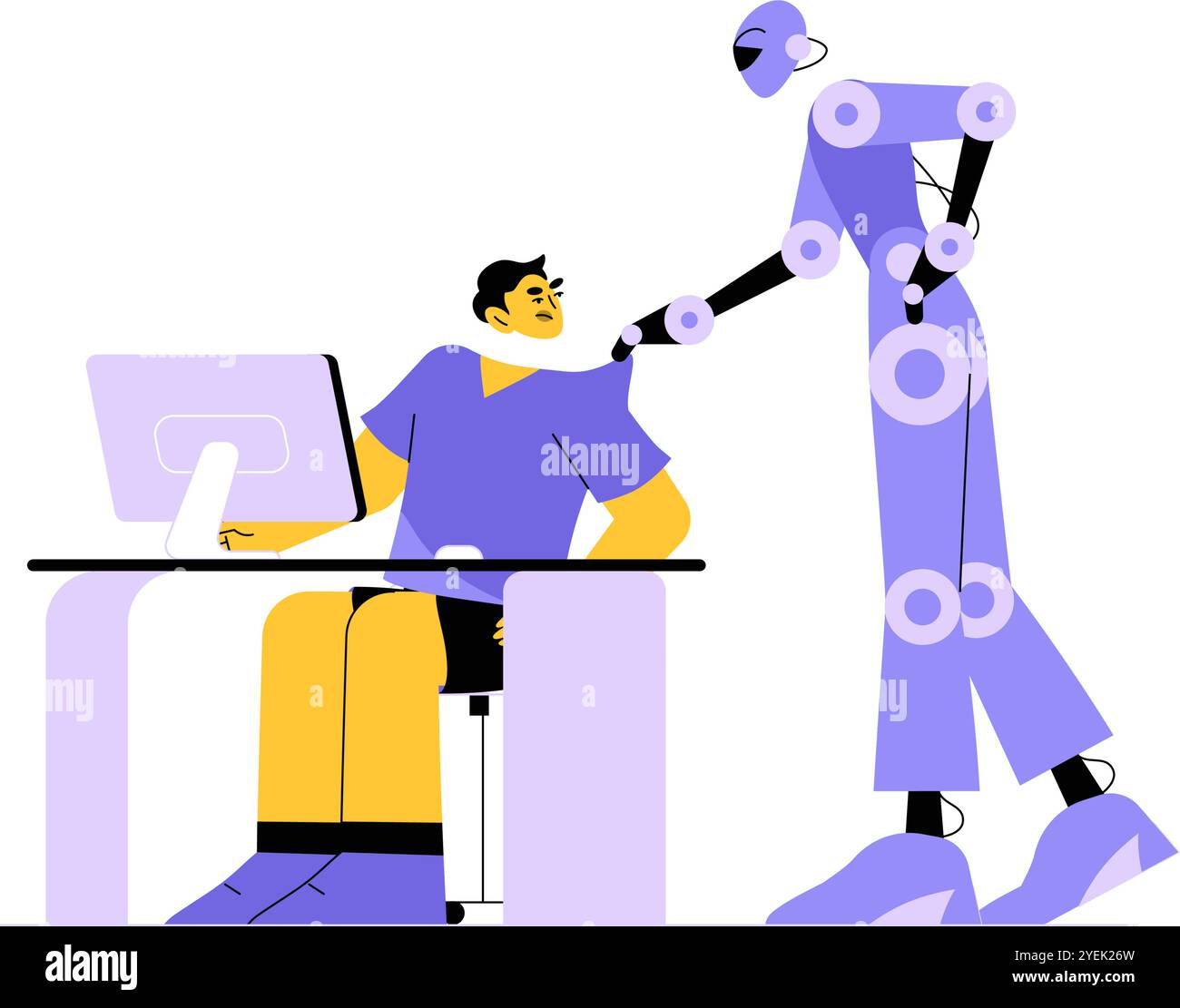 Human machine collaboration Stock Vector Images - Alamy