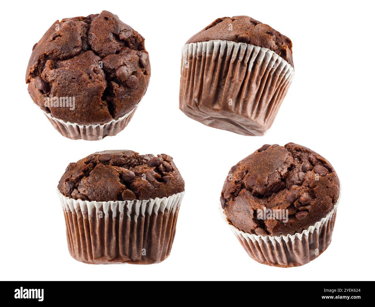 Chocolate chip muffins variety isolated on transparent background. PNG ...