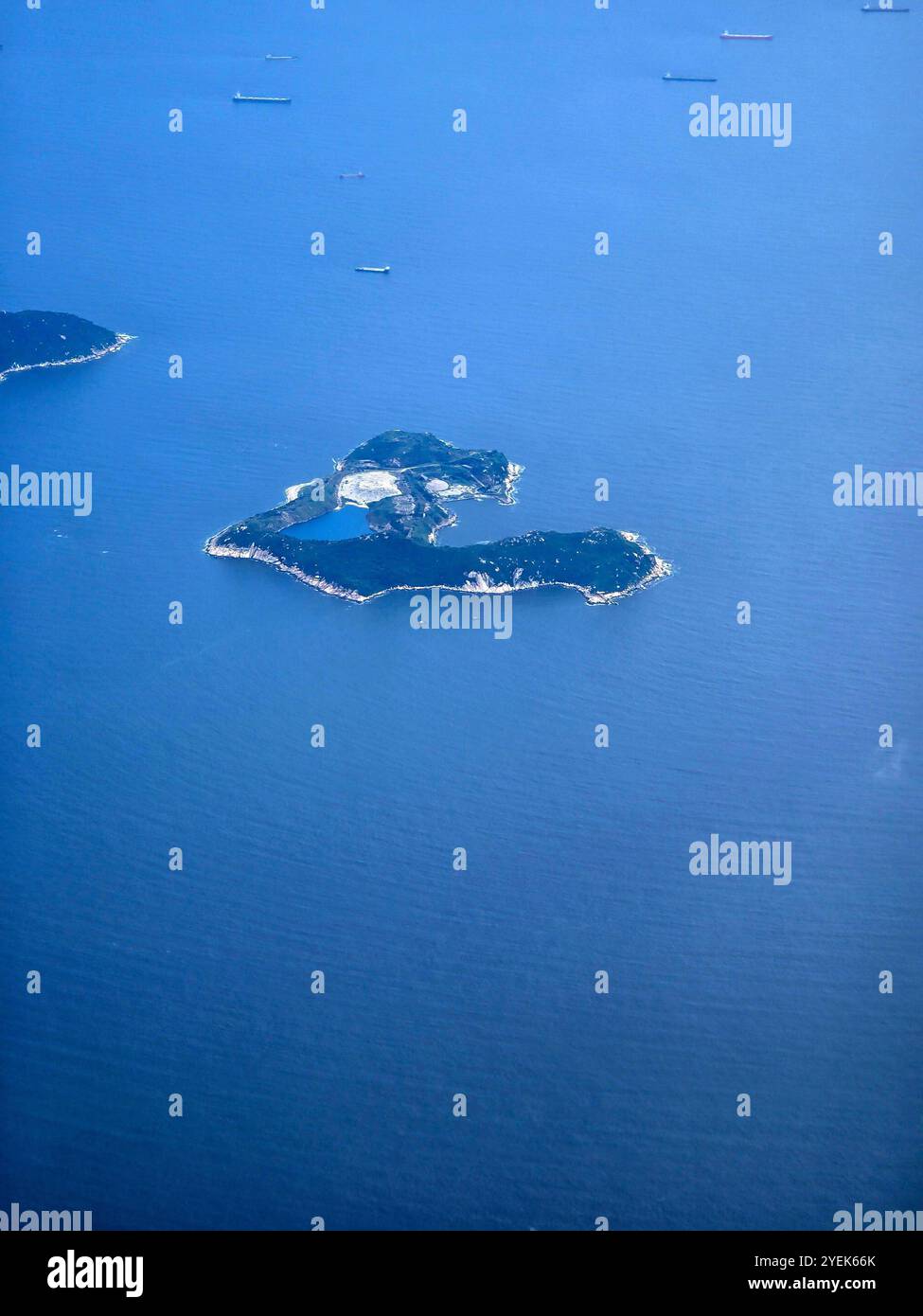 Aerial view of Sanmen islands in the Wanshan archipelago in Zhuhai ...