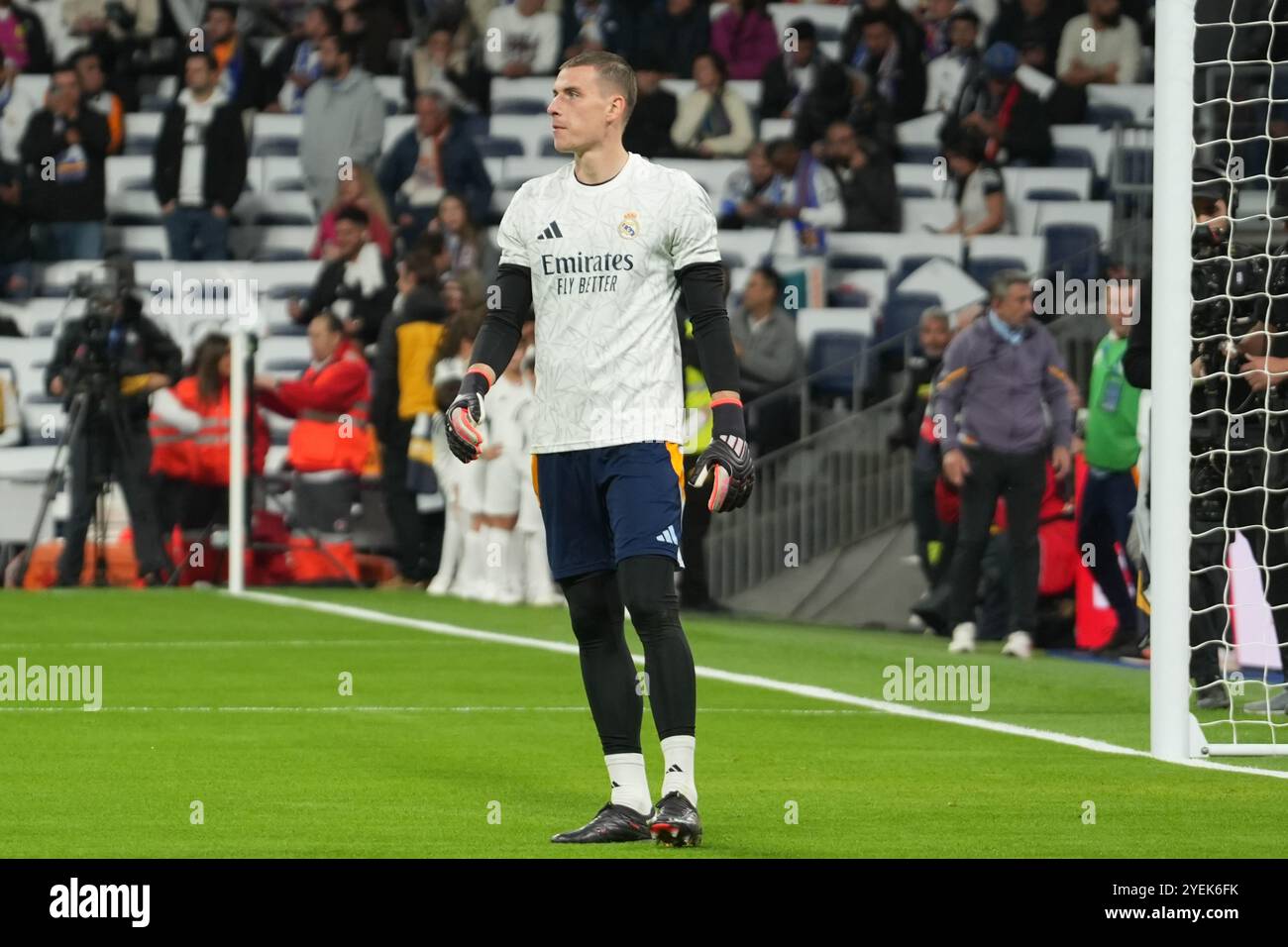 Andriy Lunin of Real Madrid during the Spanish championship La Liga ...