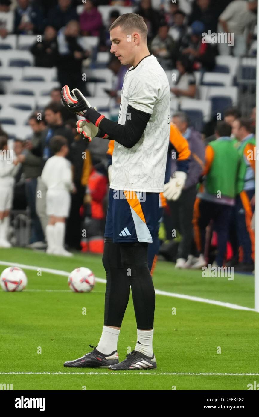Andriy Lunin of Real Madrid during the Spanish championship La Liga ...