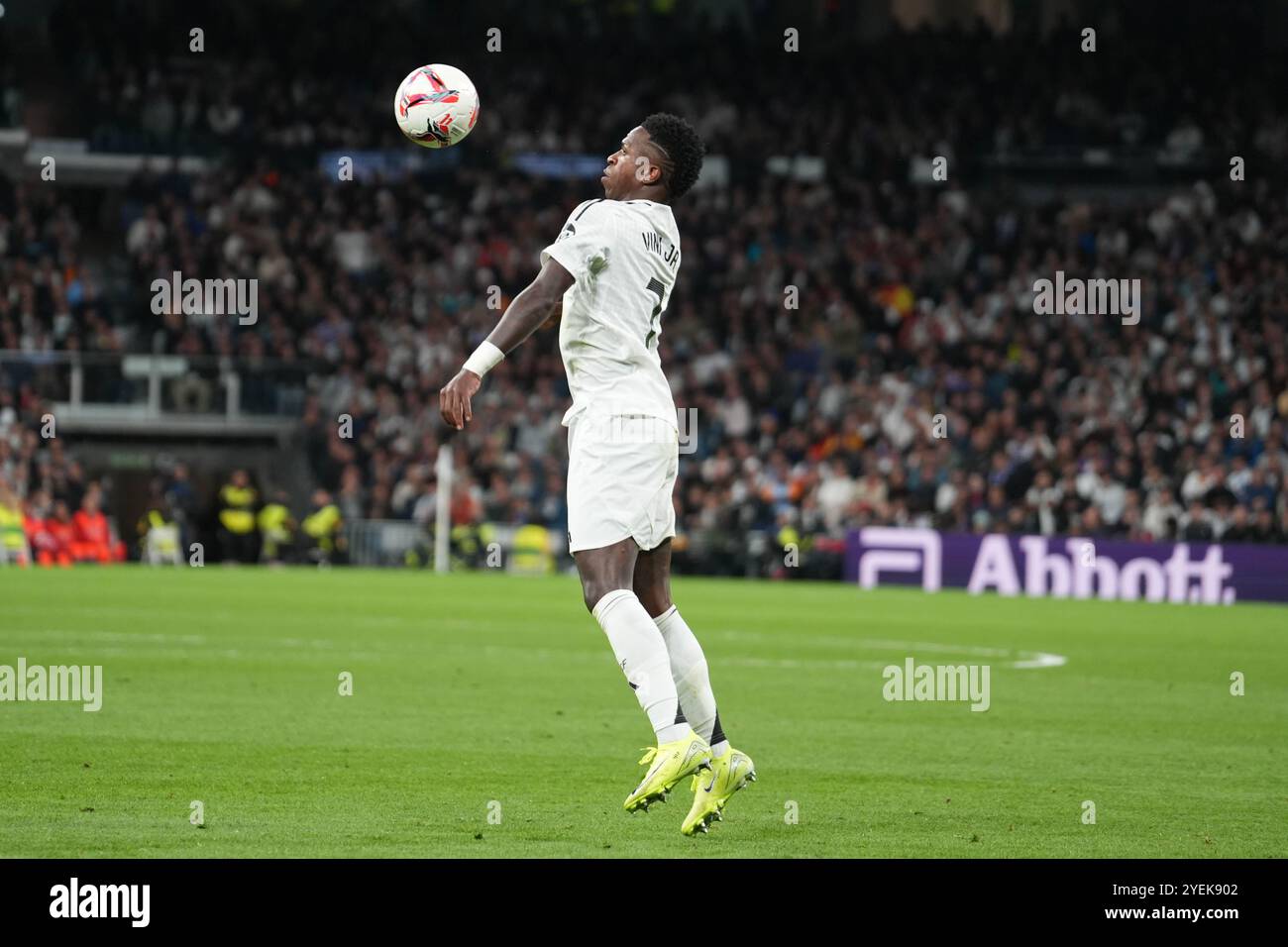 Vinicius Junior , Kylian Mbappé of Real Madrid during the Spanish championship La Liga football ...