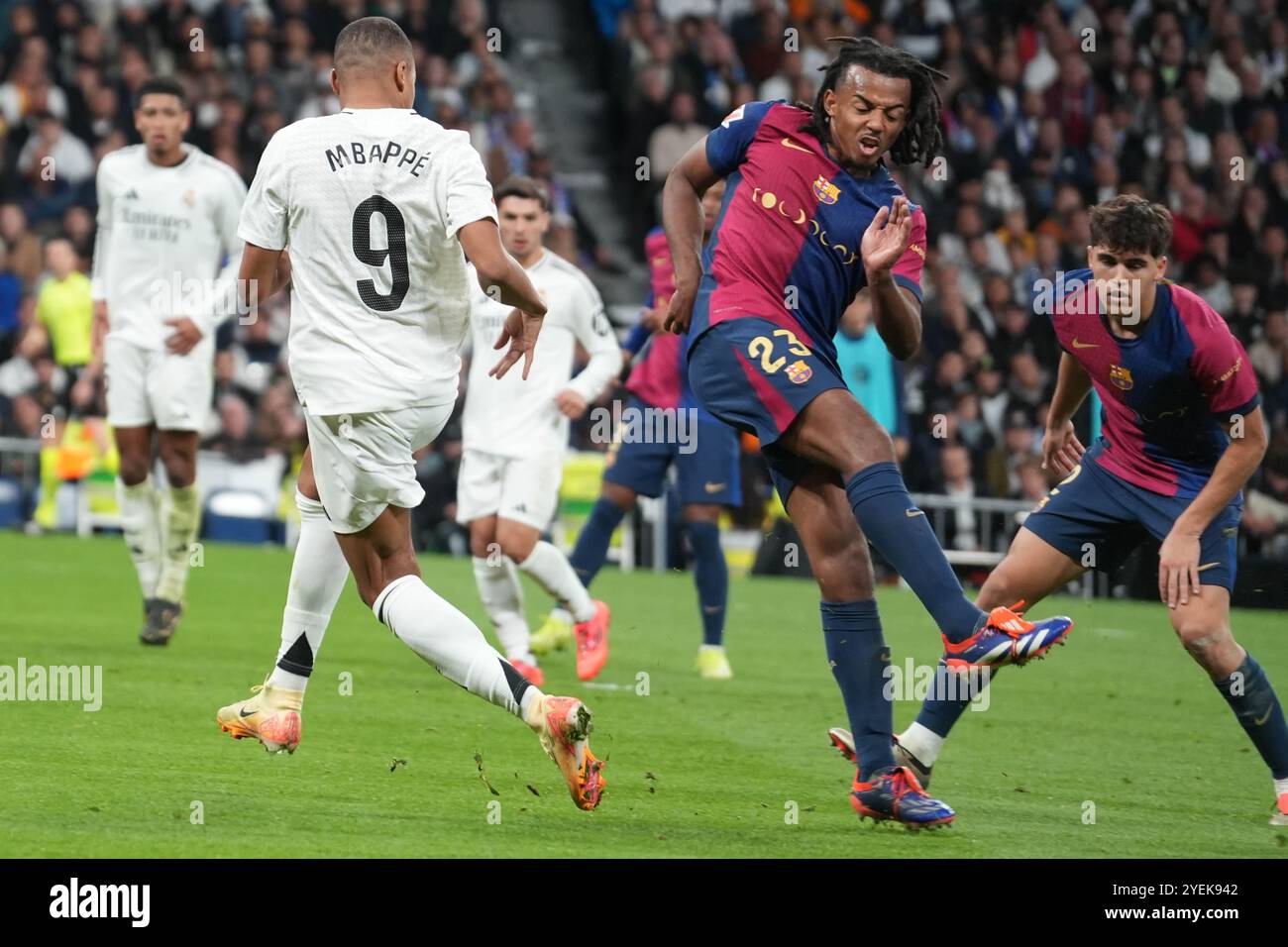 Pau Cubarsí , Jules Koundé of Barcelona of Kylian MBAPPE OF Real Madrid ...