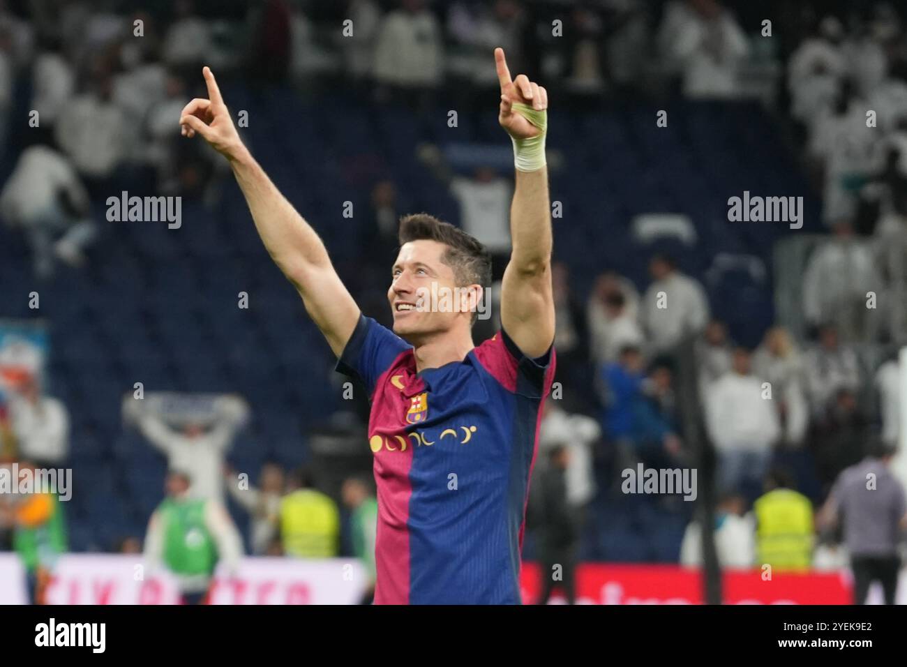 Celebration Victory Robert Lewandowski of FC Barcelona during the ...