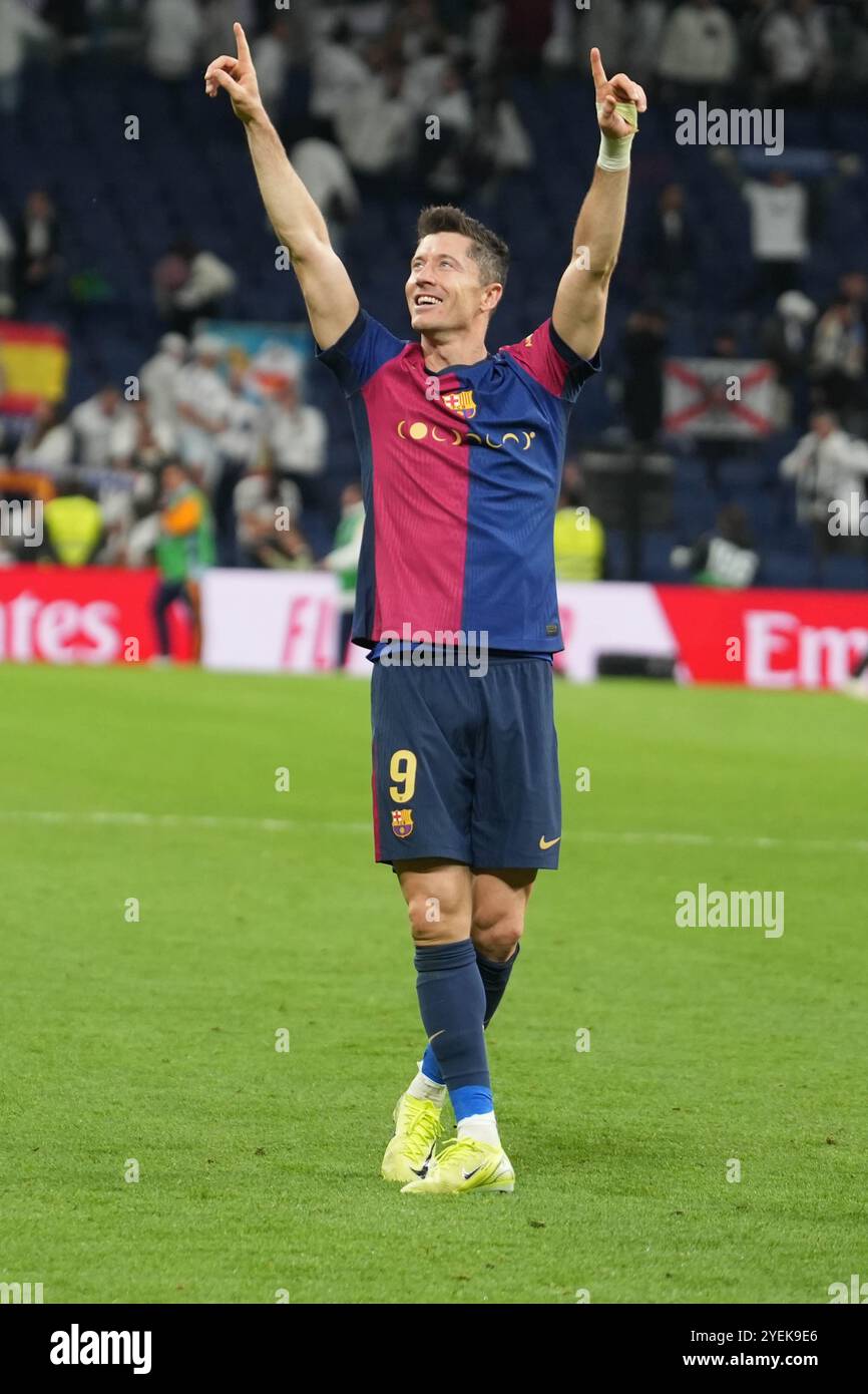 Celebration Victory Robert Lewandowski of FC Barcelona during the ...