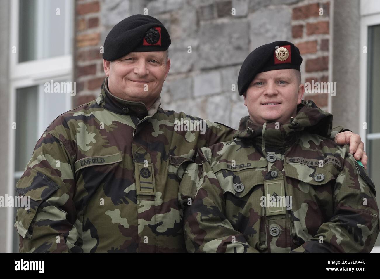 Battalion Sergeant Major Patrick Enfield (left) and his son Private ...