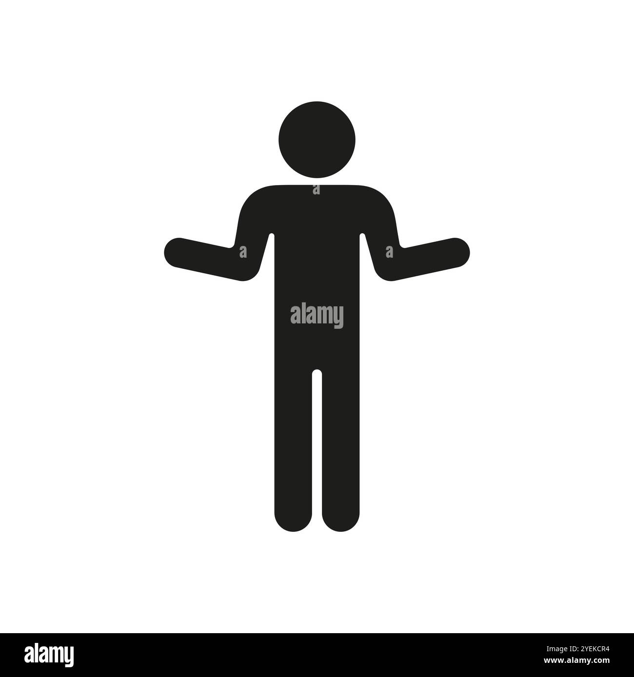 Person Shrugging Silhouette Icon. Confusion Gesture Symbol. Doubtful ...