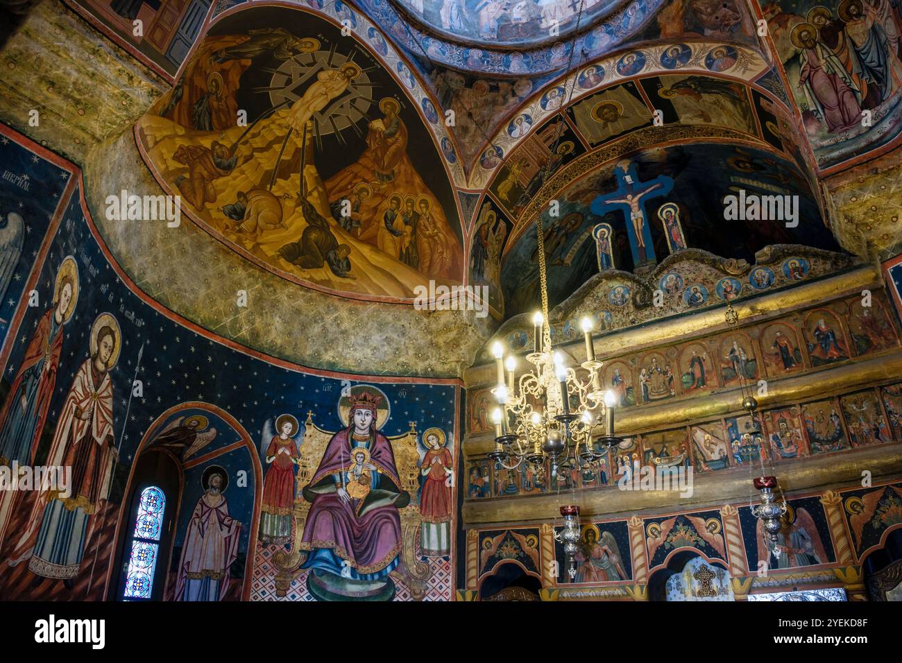 Interior of the Biserica Veche (Old Church), Sinaia Monastery, Romania ...