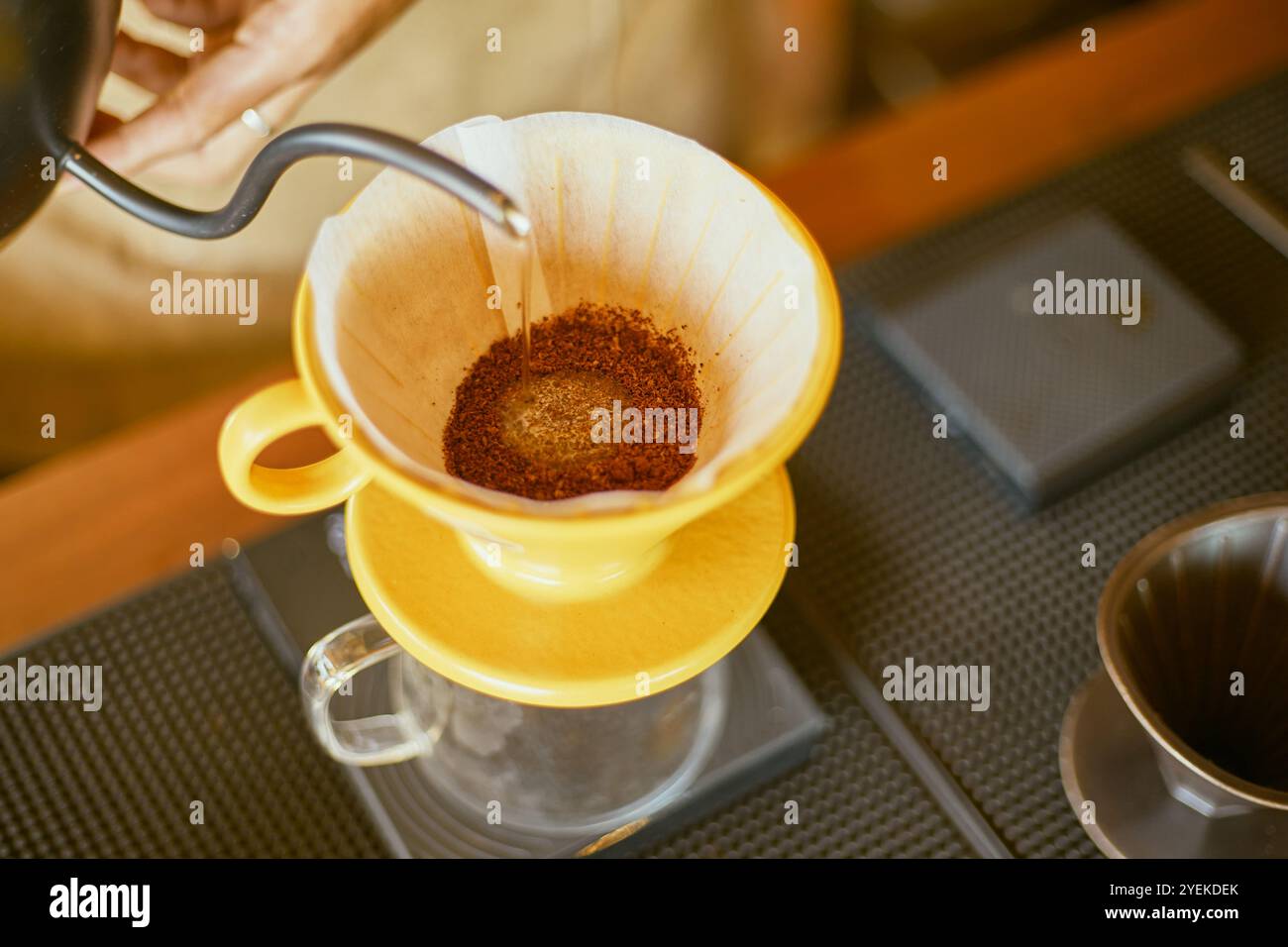 Alternative coffee brewing method, using pour over dripper and paper ...