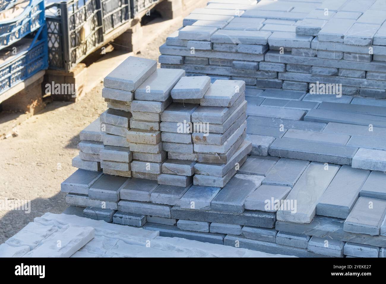 Quartzite decorative tiles are sold in construction market. Materials ...