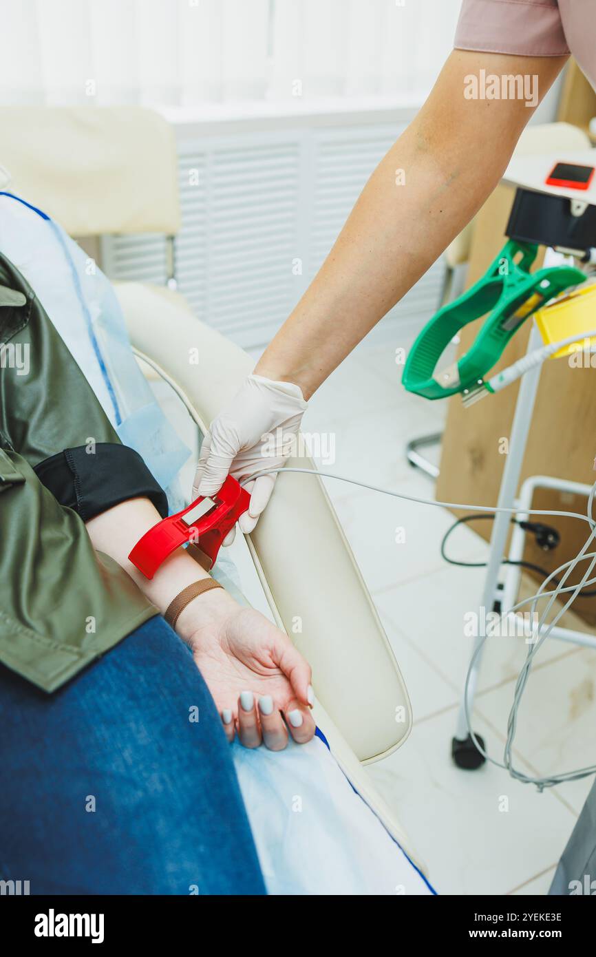 Apparatus for measuring heartbeat. A modern office for the ctg Stock ...