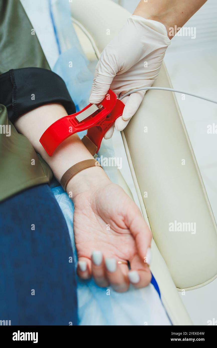 Apparatus for measuring heartbeat. A modern office for the ctg Stock ...