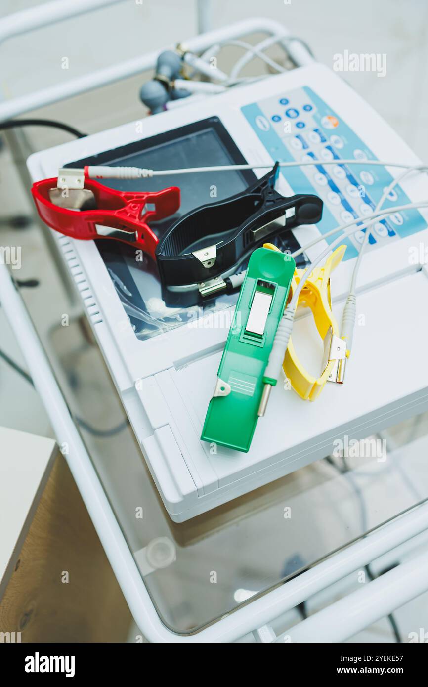 Apparatus for measuring heartbeat. A modern office for the ctg Stock ...