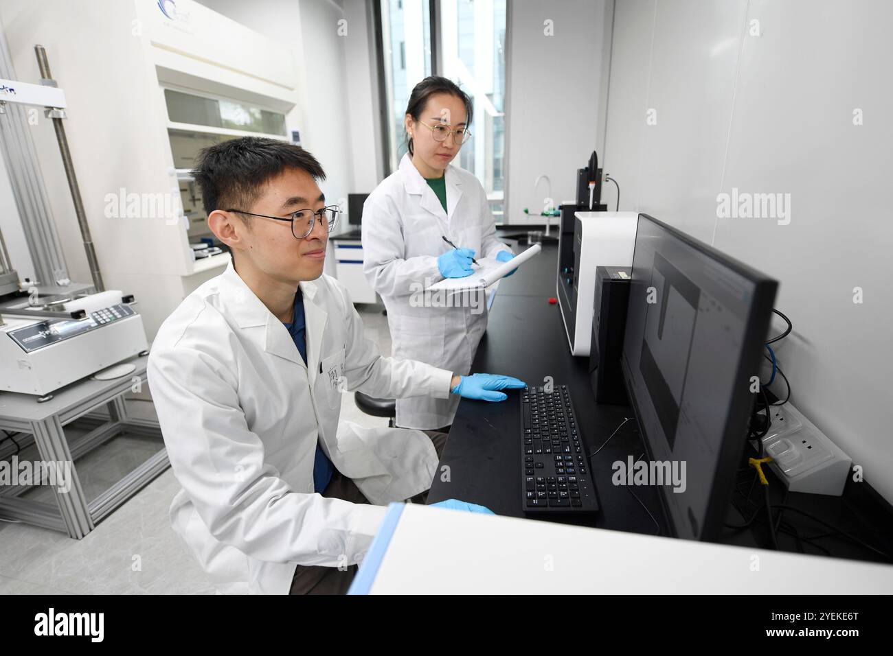 Chengdu, China's Sichuan Province. 16th Oct, 2024. Technicians work at ...