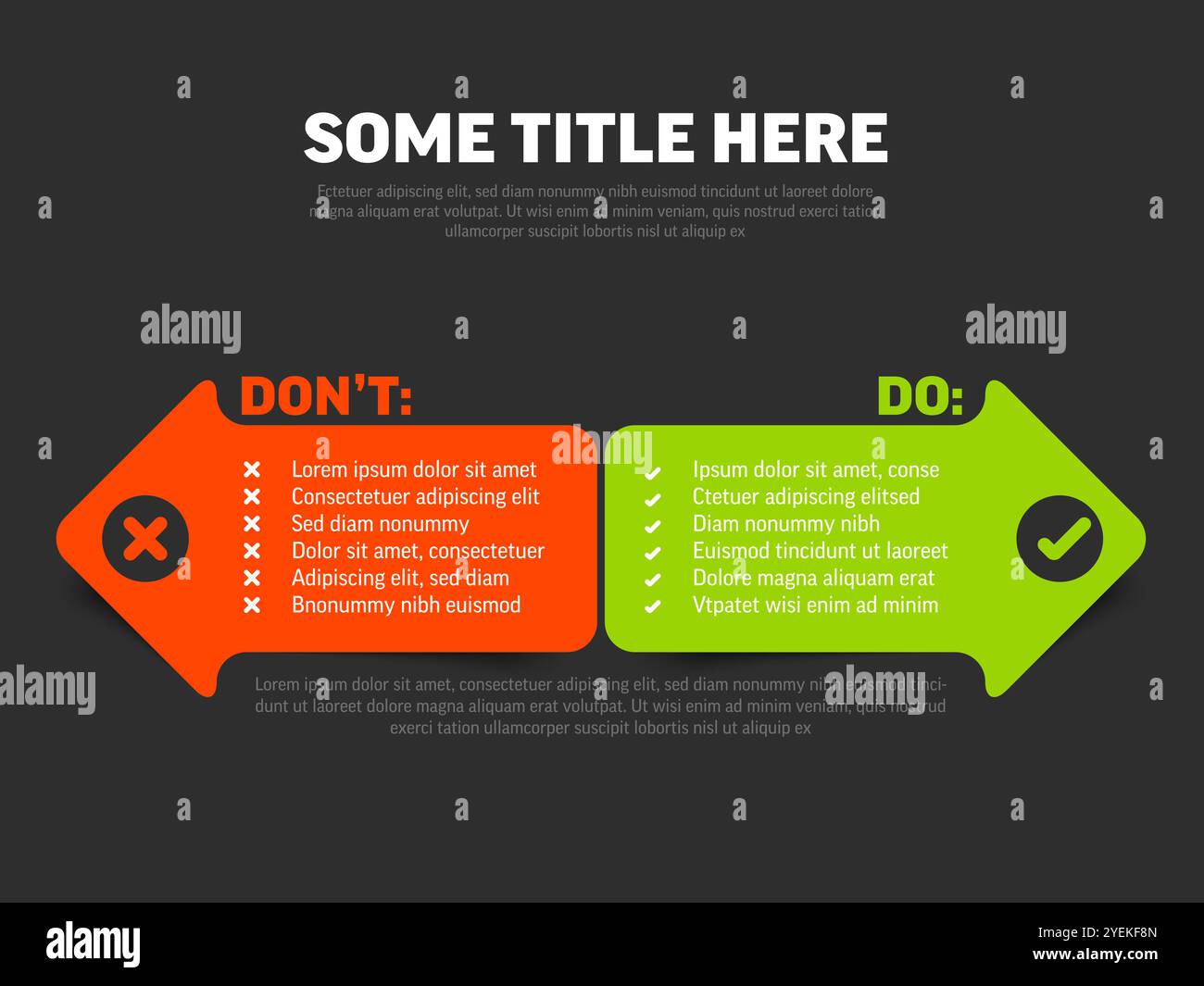 Vector template for positives and negatives do and dont's allowed and ...