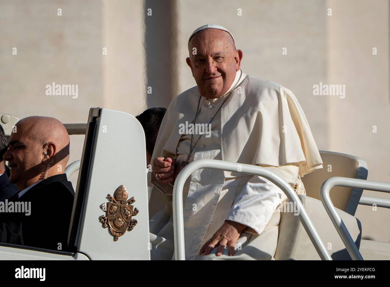Pope Francis arrives at St. Peter's Square to lead his traditional ...