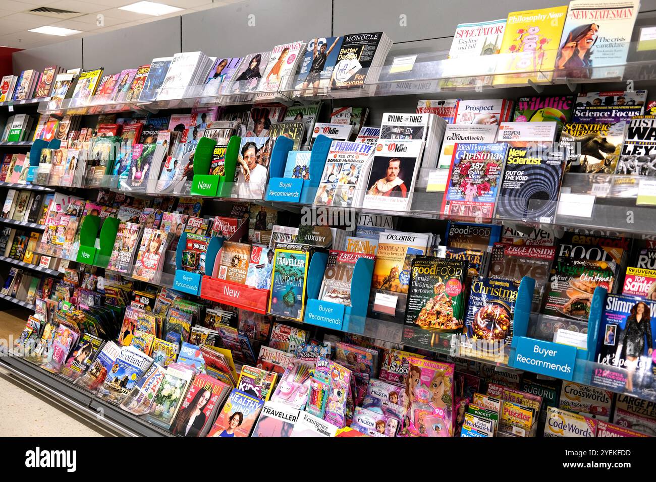 waitrose supermarket showing magazines section, city of canterbury,kent ...