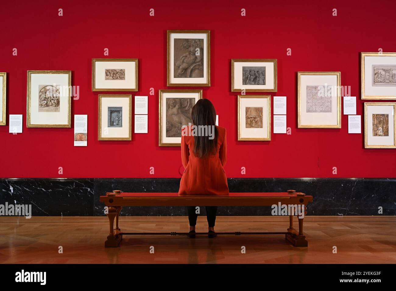 The King's Gallery London 31 Oct 2024. Admiring the works on display ...