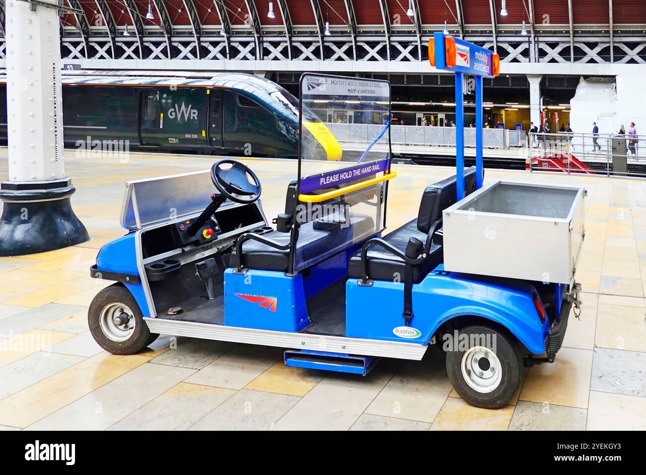 Network Rail mobility buggy parked at Paddington train station ...
