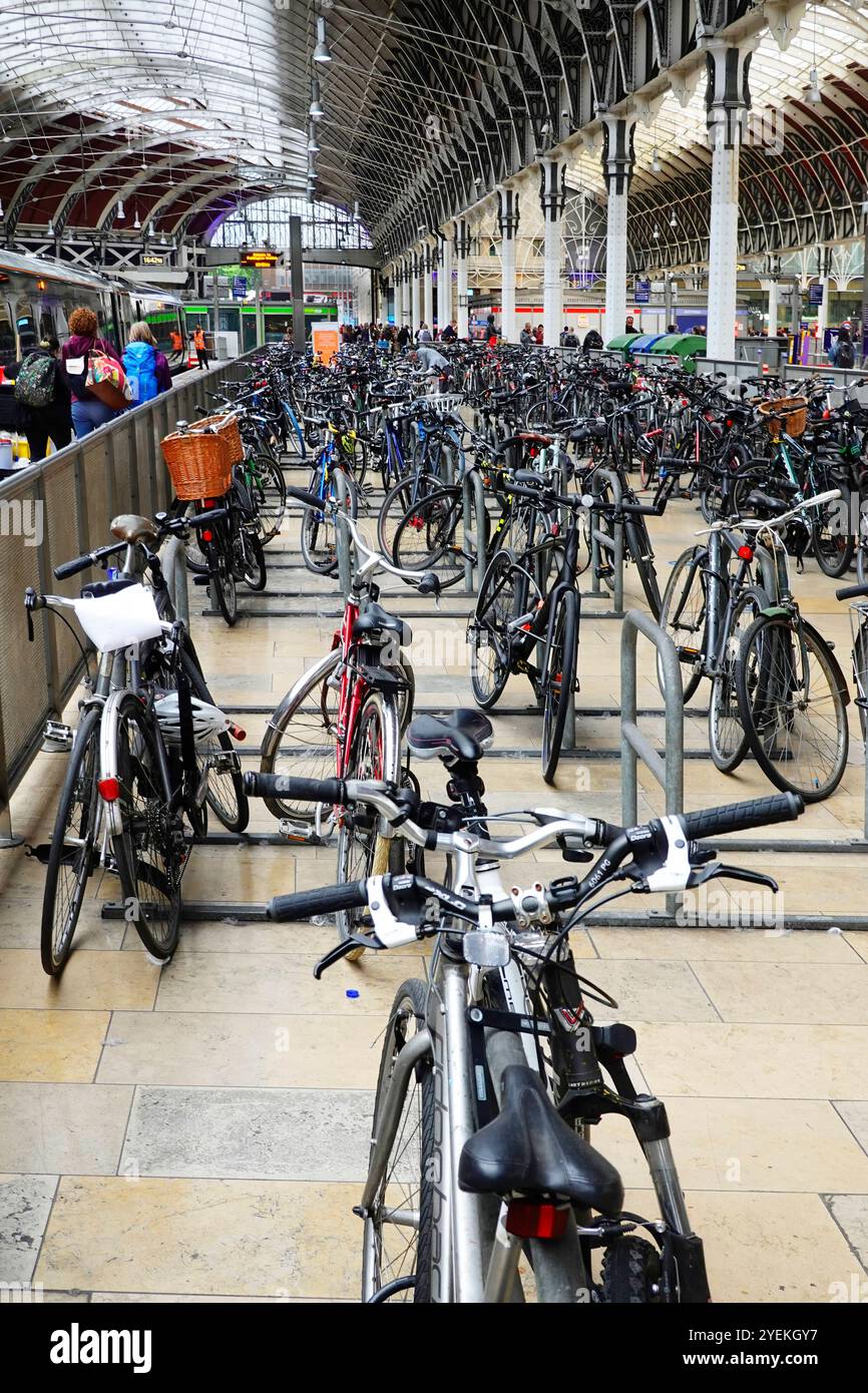Paddington Station concourse massive commuter bike park in segregated ...