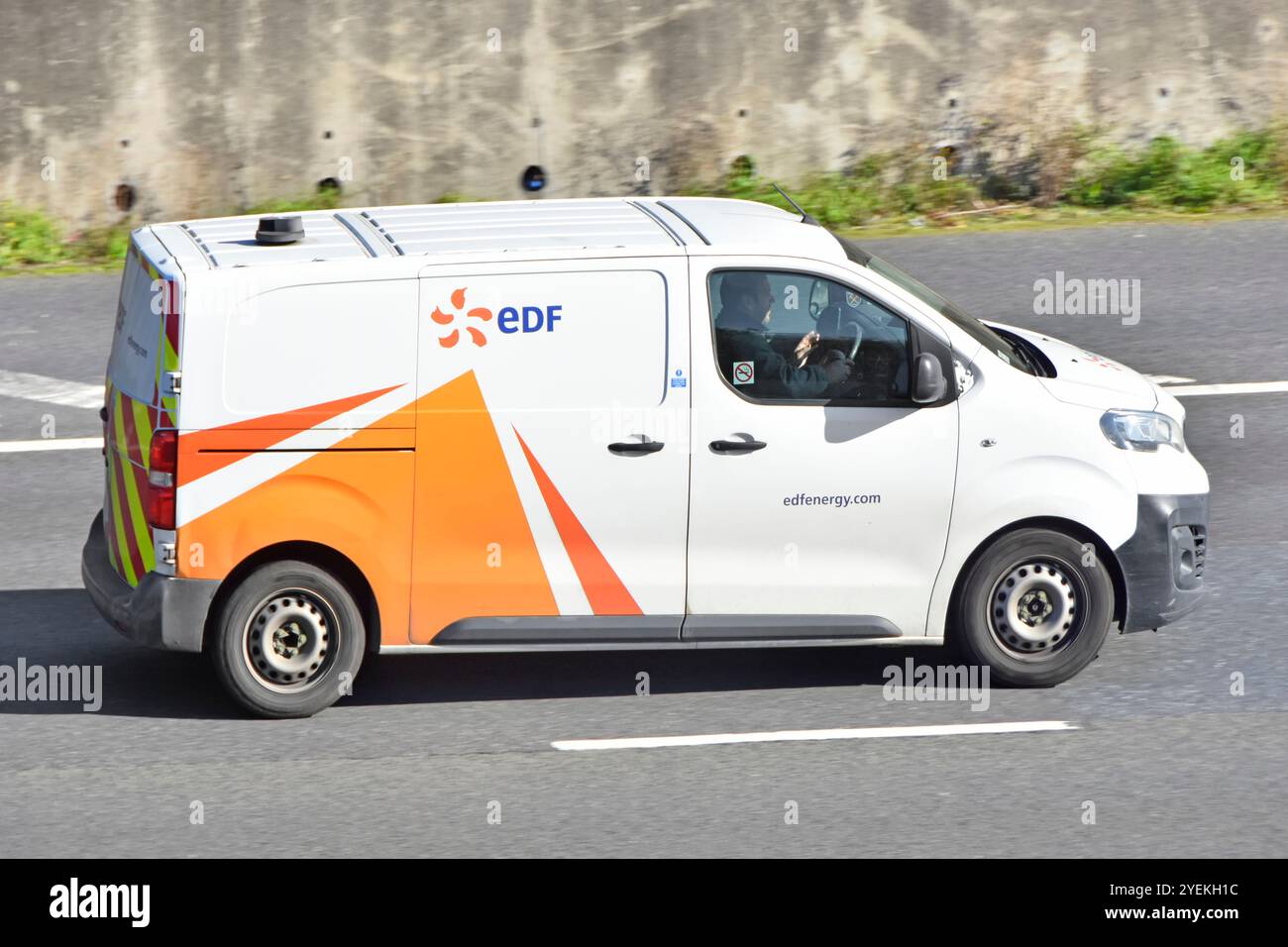 Man driving commercial vehicle van working for eDF French owned gas ...